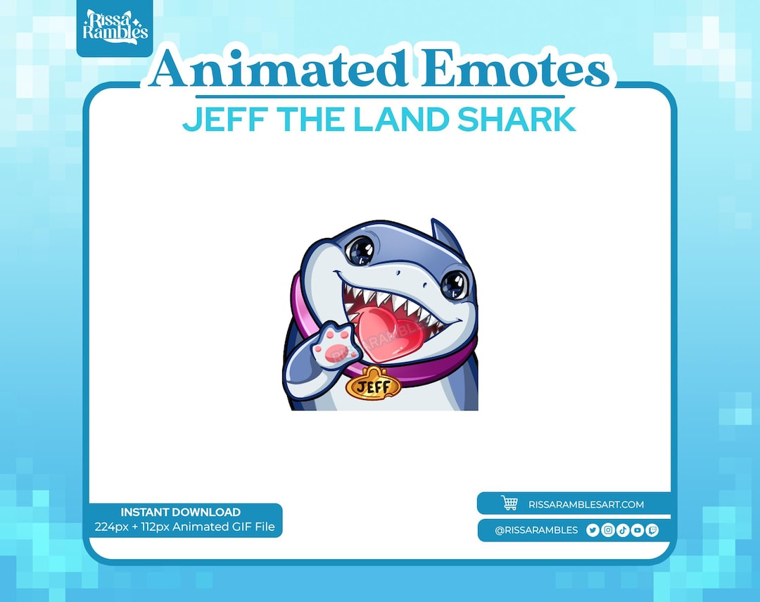 Jeff the Shark Animated Emote | Twitch Emotes | Animated Emotes Twitch ...