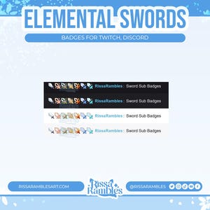 Fantasy Sword Twitch Sub Badges | Discord Role Icons - Etsy