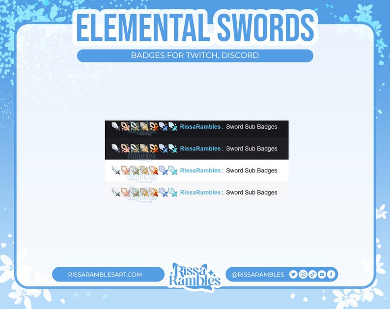 Sword Twitch Sub Badges | Stream Overlay | Magical Girl Twitch ...