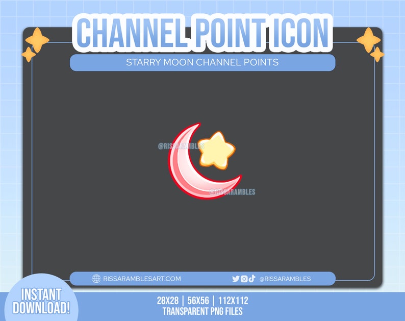 Starry Moon Twitch Channel Point Icon: Discord Emotes (digital Download ...