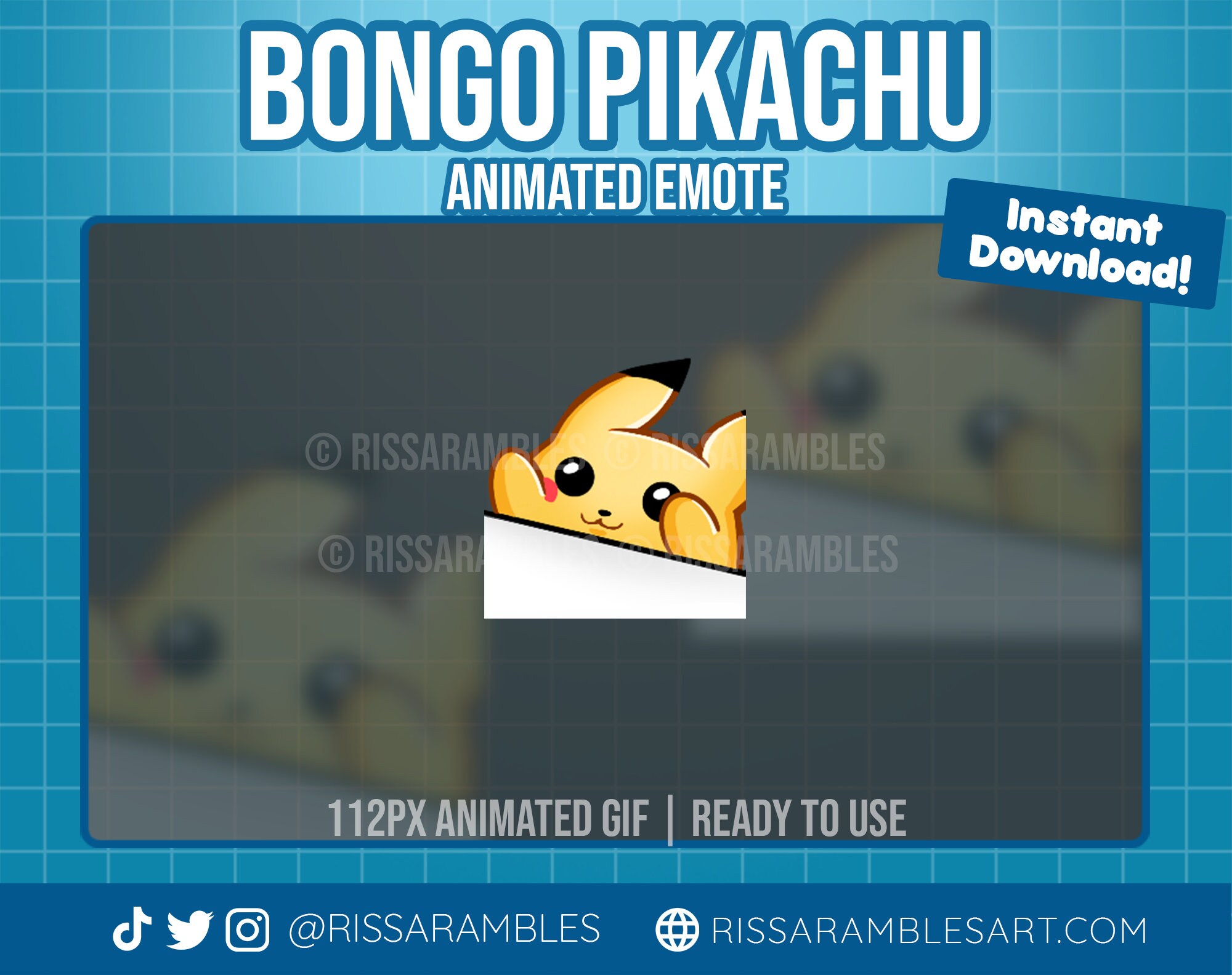 CUTE Bongo Cat Pikachu Animated Twitch Emote | Pokemon Emotes | Discord ...