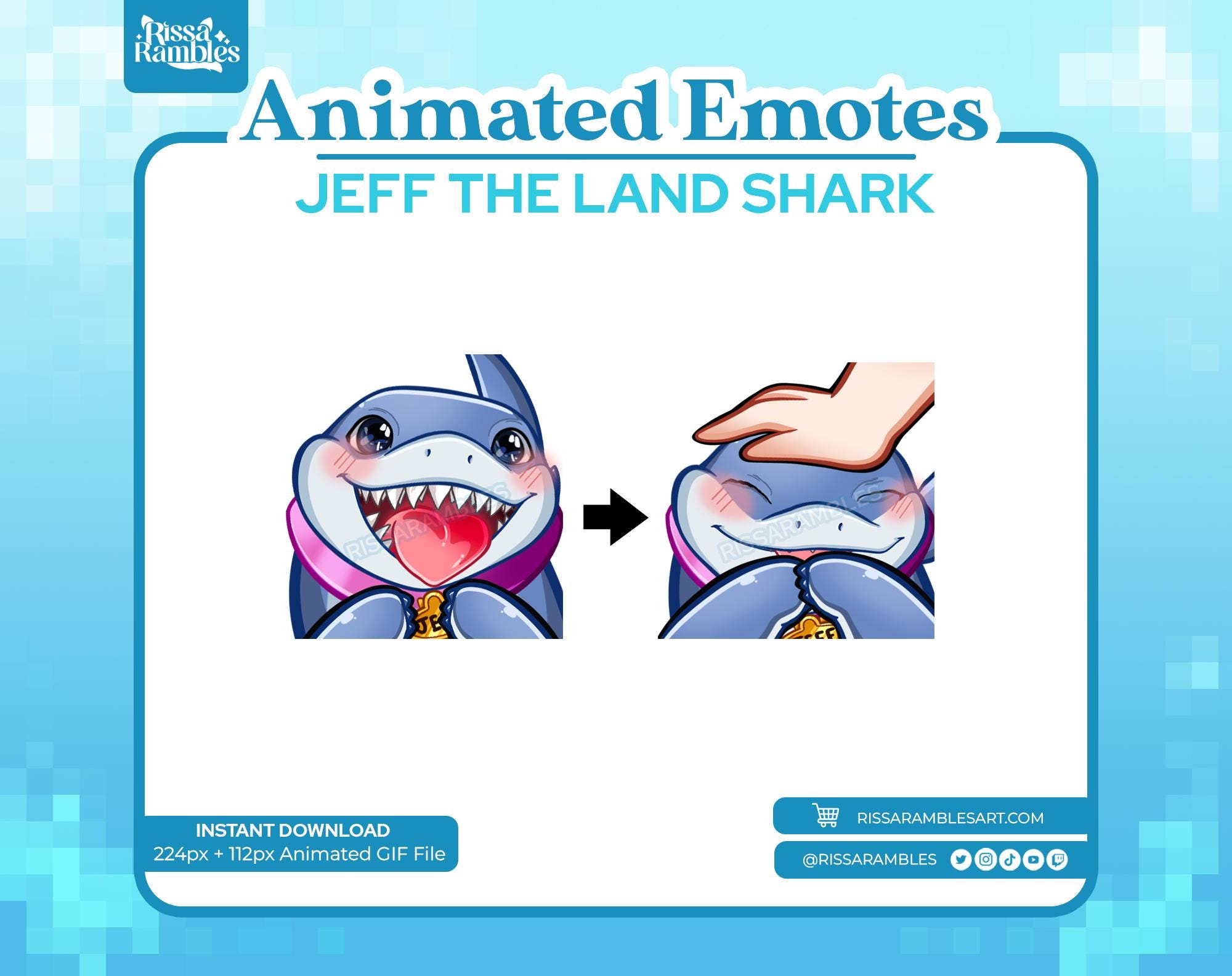 Jeff the Shark Animated Emote | Marvel Rivals Emotes | Twitch Emotes ...
