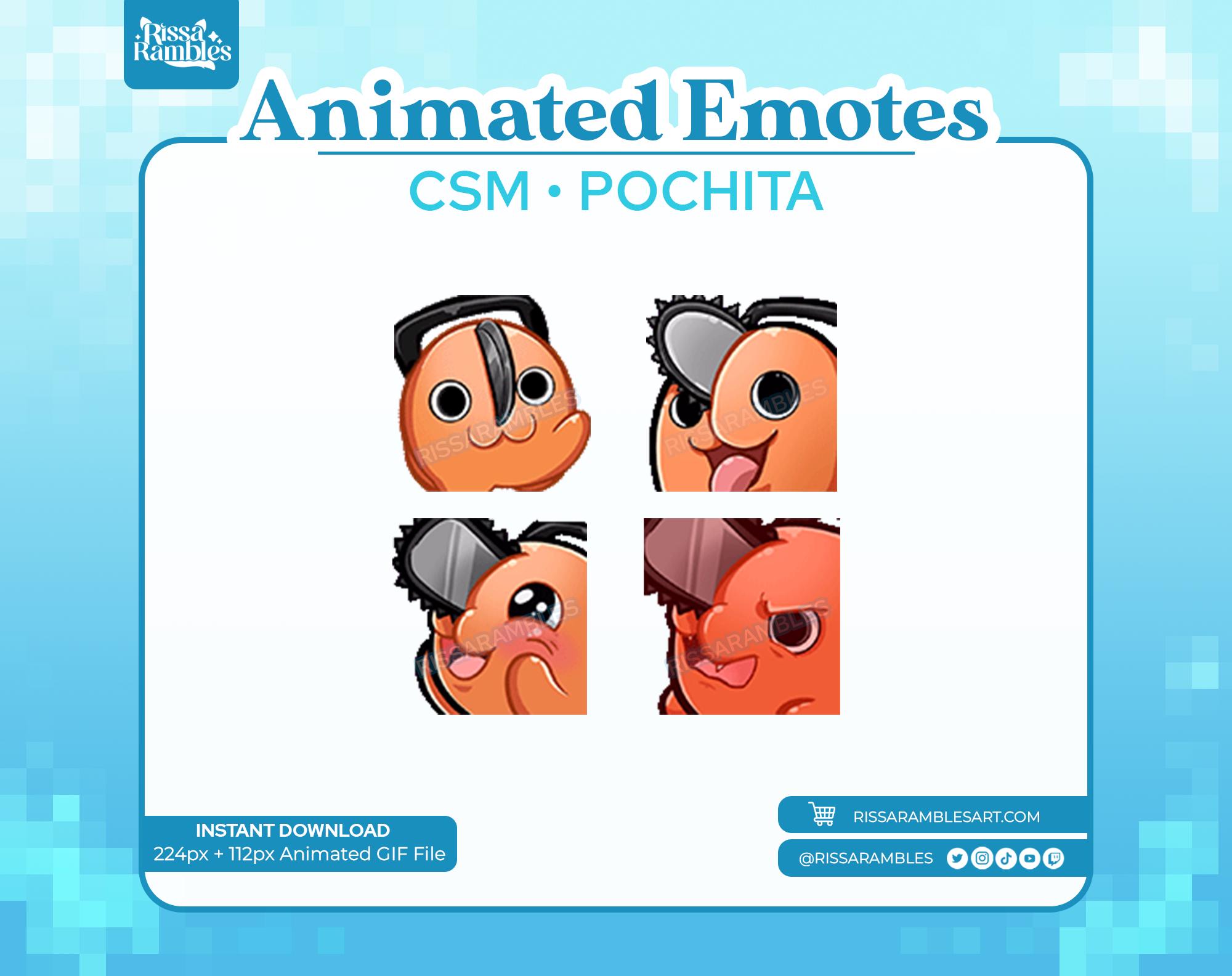 Pochita CSM Twitch Emotes: Anime Dog Emotes (instant Download) - Etsy