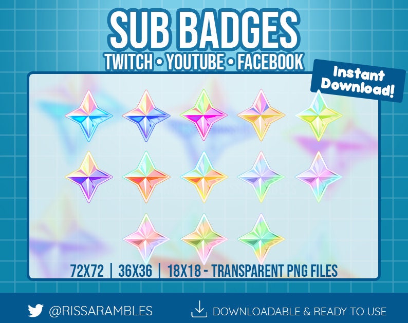 Genshin Impact Primogem Twitch Badges Genshin Impact Emotes Cheer ...