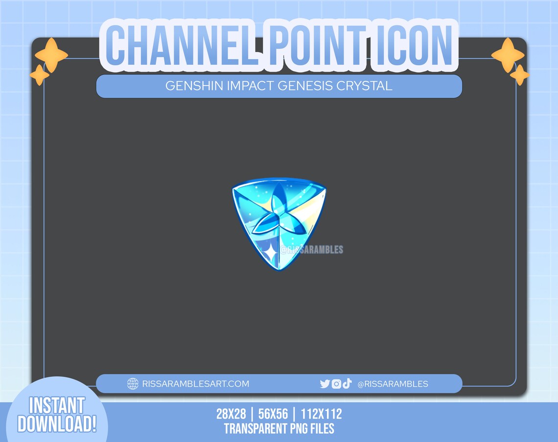 Genshin Impact Genesis Crystal Twitch Channel Point Icon (digital ...
