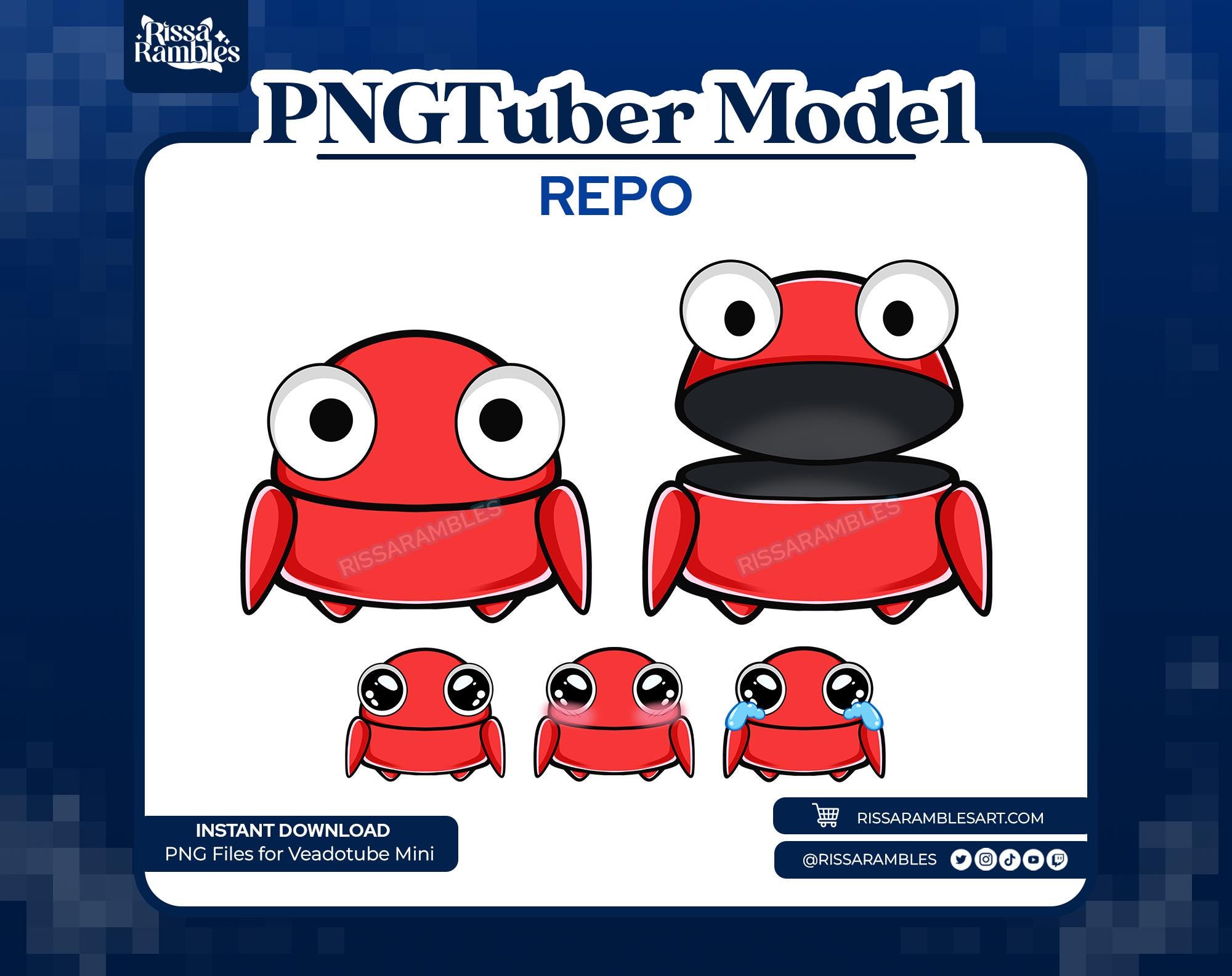 REPO Red Chibi Pngtuber Model: Premade Vtuber Asset (digital Download ...