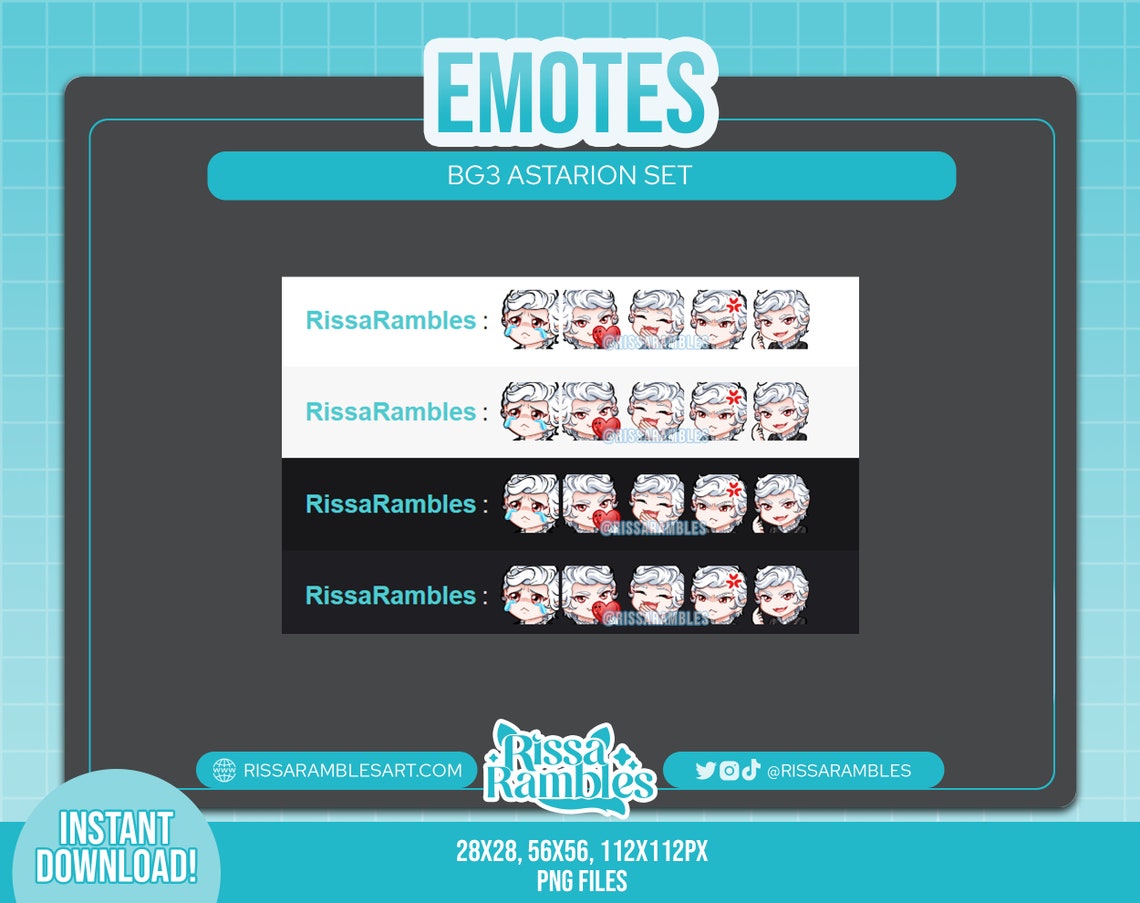 BG3 Astarion Emote for Twitch, Discord (smile) | Custom Twitch Emotes ...