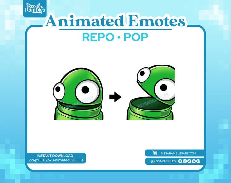 REPO Emotes Animated for Twitch, Discord (green) | Pop Animated Emote ...
