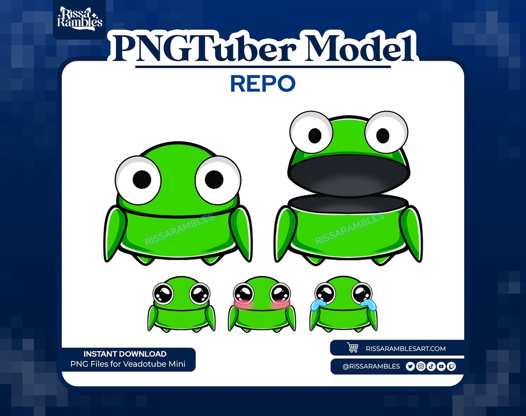 Green REPO Chibi Pngtuber Model: Premade Vtuber Asset (digital Download ...