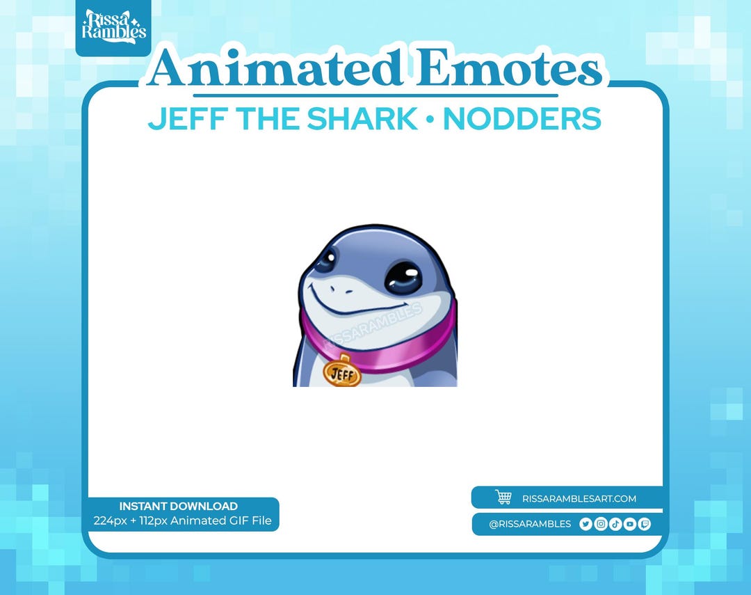 Jeff the Shark Animated Twitch Emote | Nodders Emotes | Marvel Rivals ...