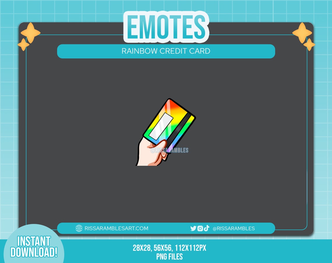 Credit Card Twitch Emote, Rainbow | Discord Emojis | Kick Emotes ...