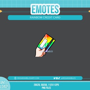 Credit Card Twitch Emote, Rainbow | Discord Emojis | Kick Emotes ...