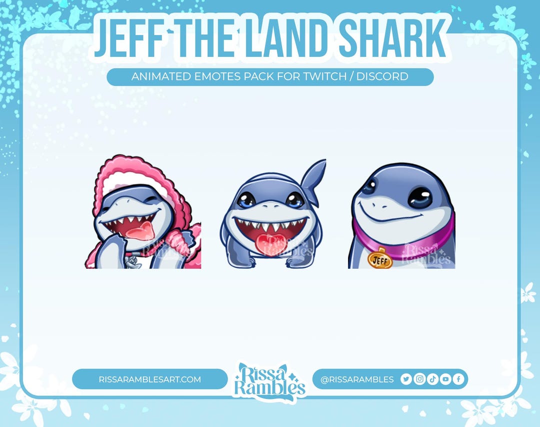 Jeff the Shark Animated Twitch Emotes Pack (digital Download) - Etsy