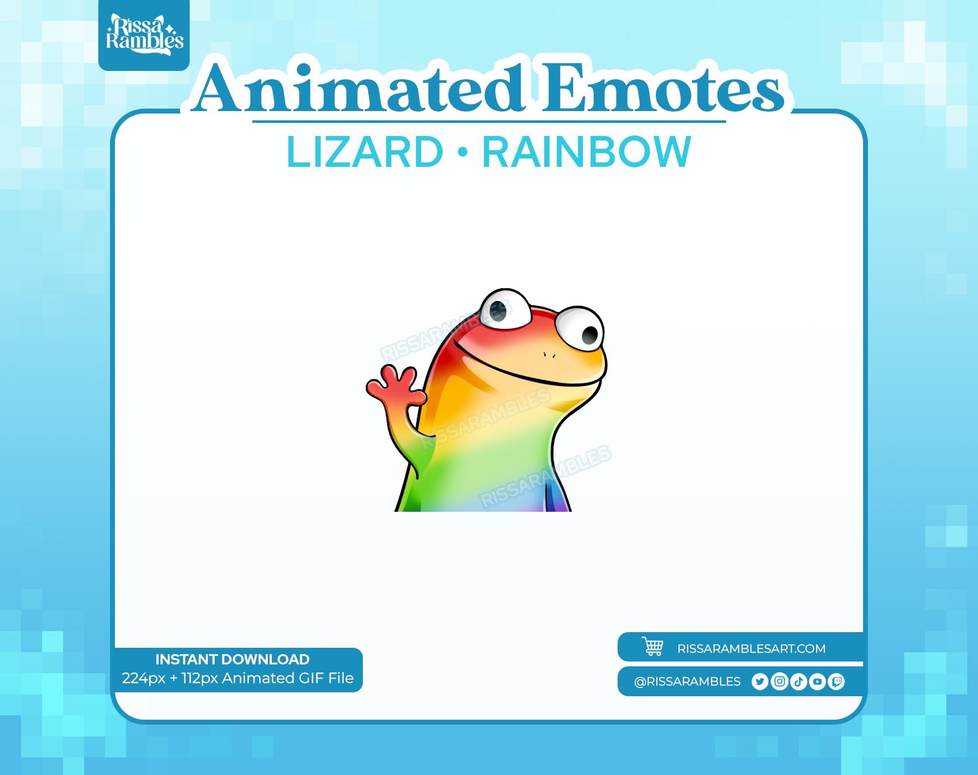 Animated Rainbow Lizard Emotes for Twitch, Discord (digital Download ...