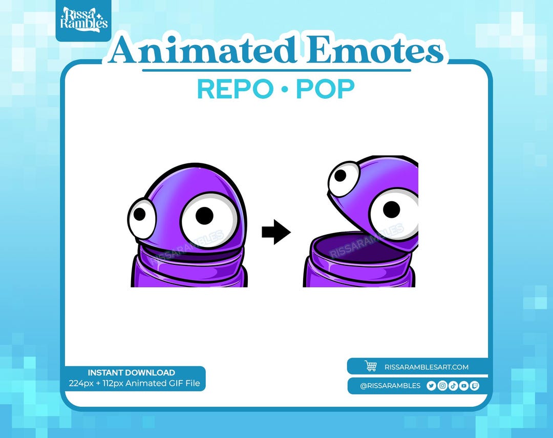 Animated Purple Repo Pop Emote for Twitch/discord (digital Download) - Etsy