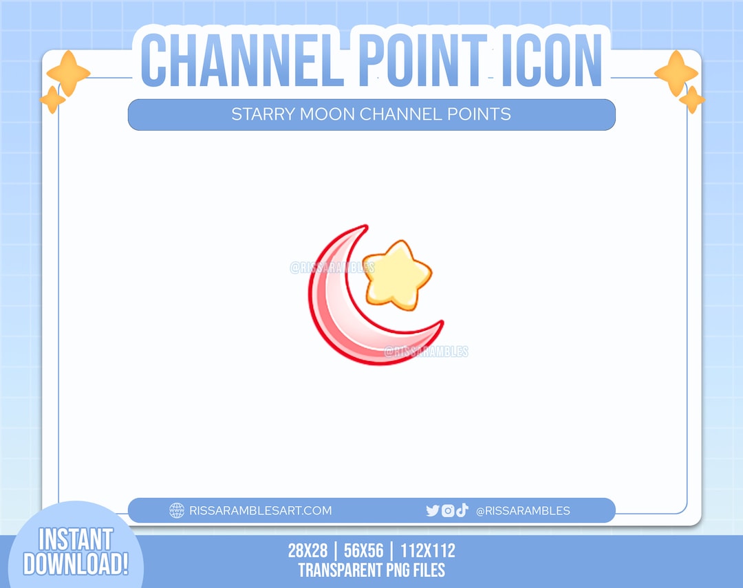 Starry Moon Twitch Channel Point Icon: Discord Emotes (digital Download ...