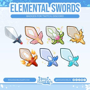 Fantasy Sword Twitch Sub Badges | Discord Role Icons - Etsy