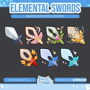 Fantasy Sword Twitch Sub Badges | Discord Role Icons - Etsy