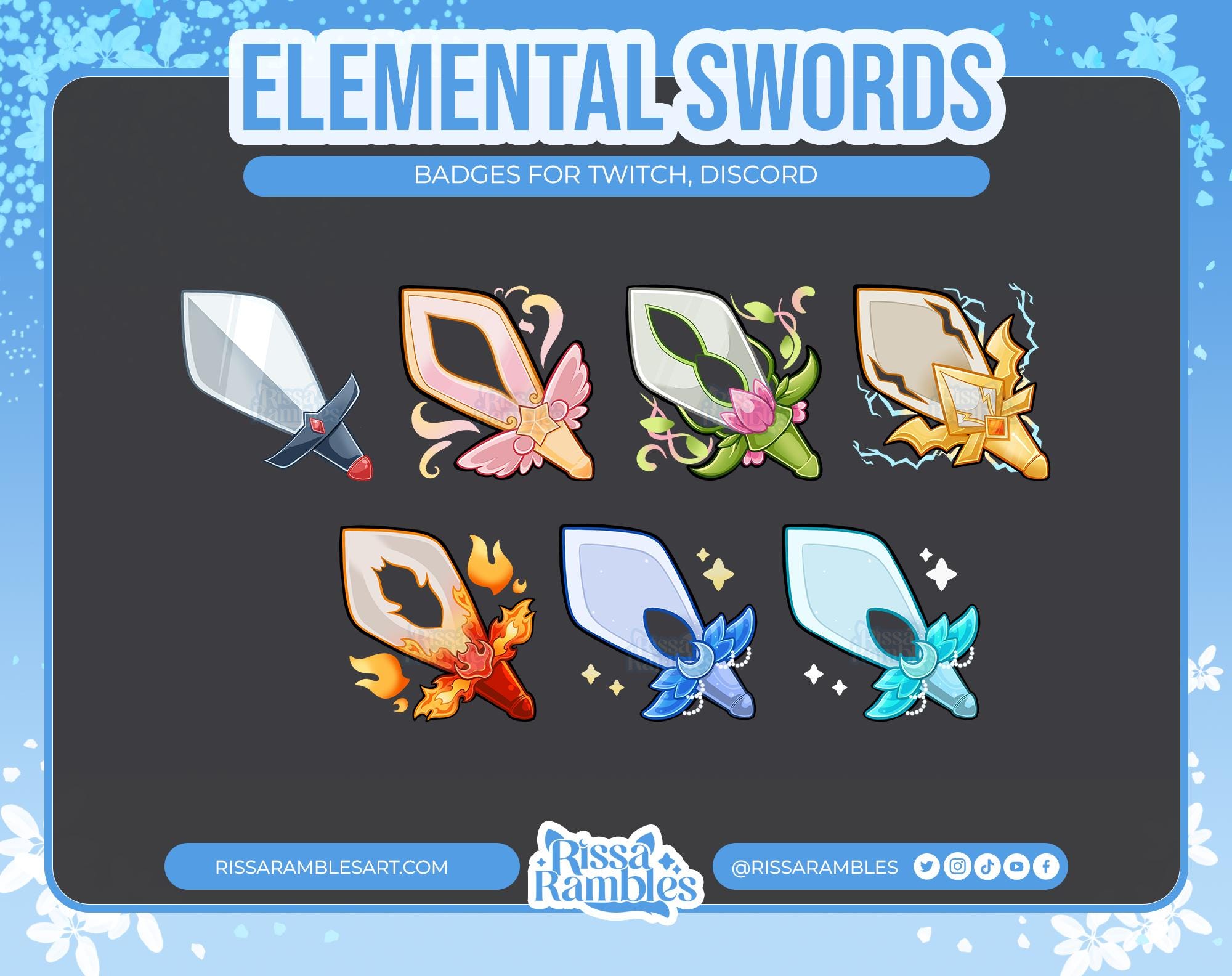 Sword Twitch Sub Badges | Stream Overlay | Magical Girl Twitch ...