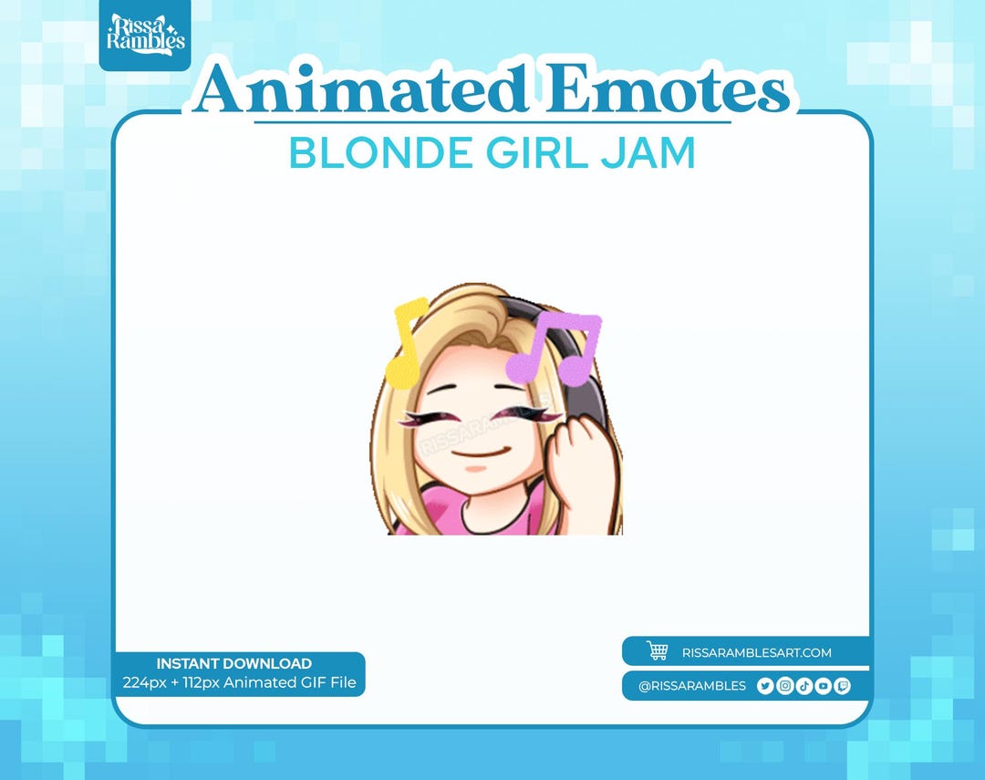 Blonde Girl Animated Emote | Twitch, Discord (digital Download) - Etsy