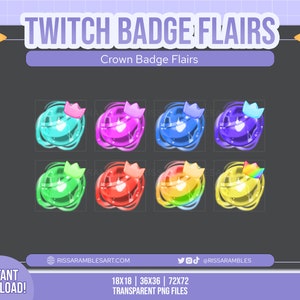 Crown Twitch Sub Badge Flair | Twitch Sub Badges | Bit Badges | Twitch ...