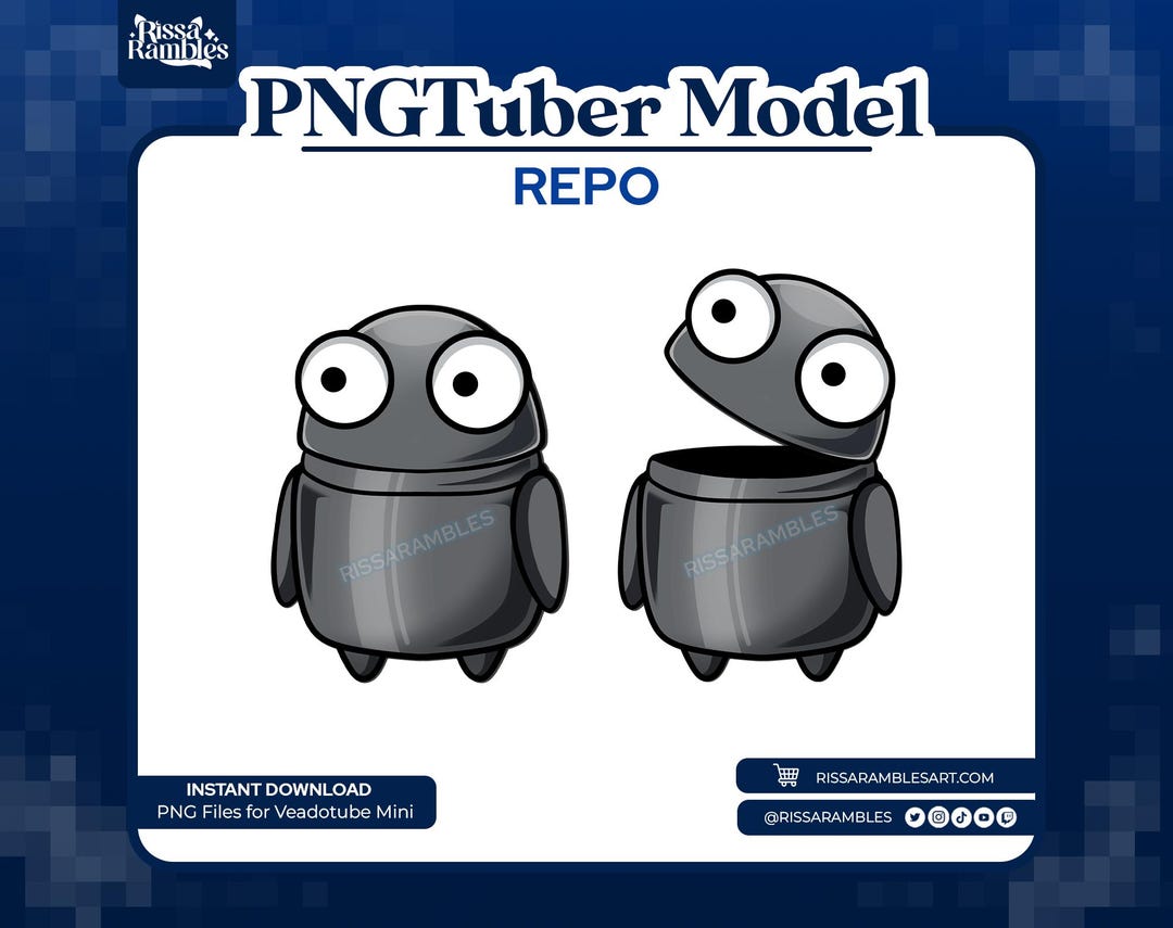 REPO Black Pngtuber Model: Premade Vtuber Asset (digital Download) - Etsy