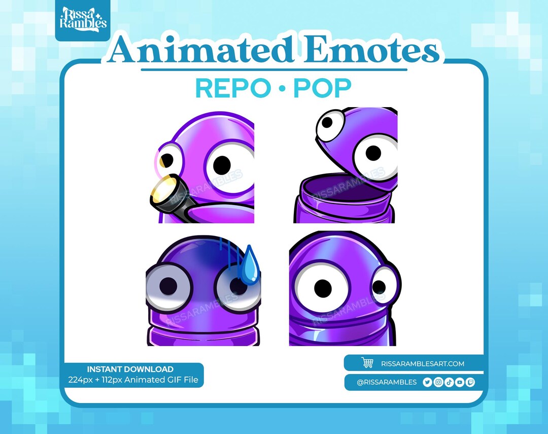 Animated Repo Emotes Pack: Purple Side Eye for Twitch/discord (digital ...
