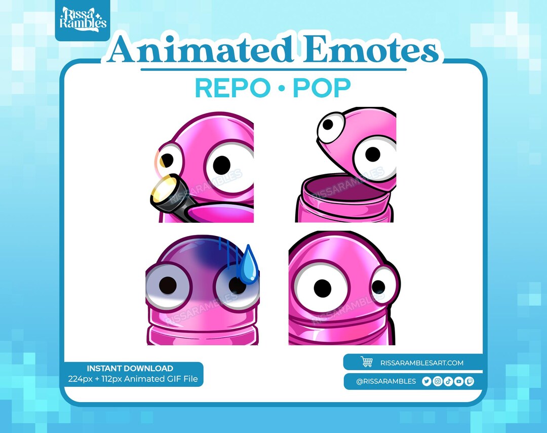 Pink Repo Animated Emotes Pack: Twitch, Discord (digital Download) - Etsy
