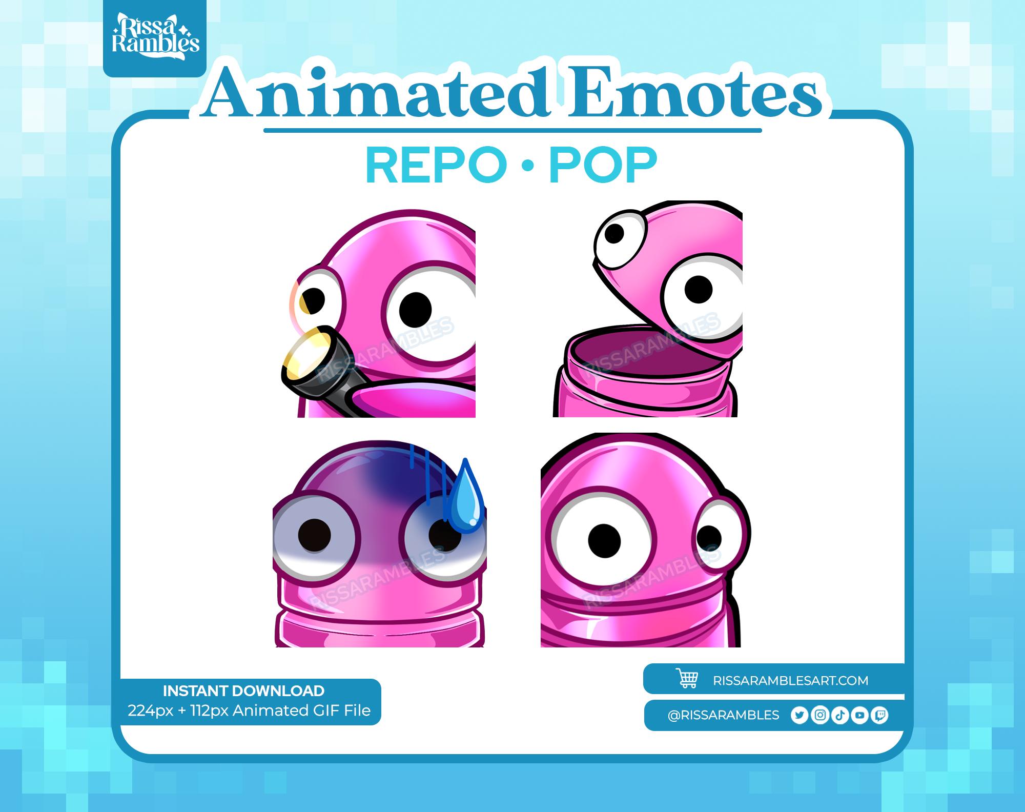 Pink Repo Animated Emotes Pack: Twitch, Discord (digital Download) - Etsy
