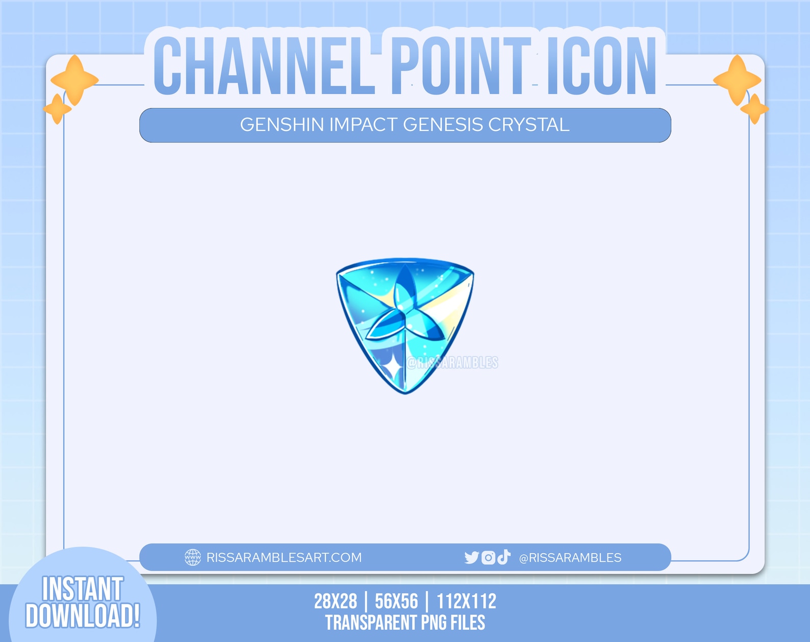 Genshin Impact Genesis Crystal Twitch Channel Point Icon (digital ...