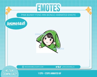 Pink Bunny Feng Min Bongo Emote Animated Emotes Twitch Emotes Discord ...