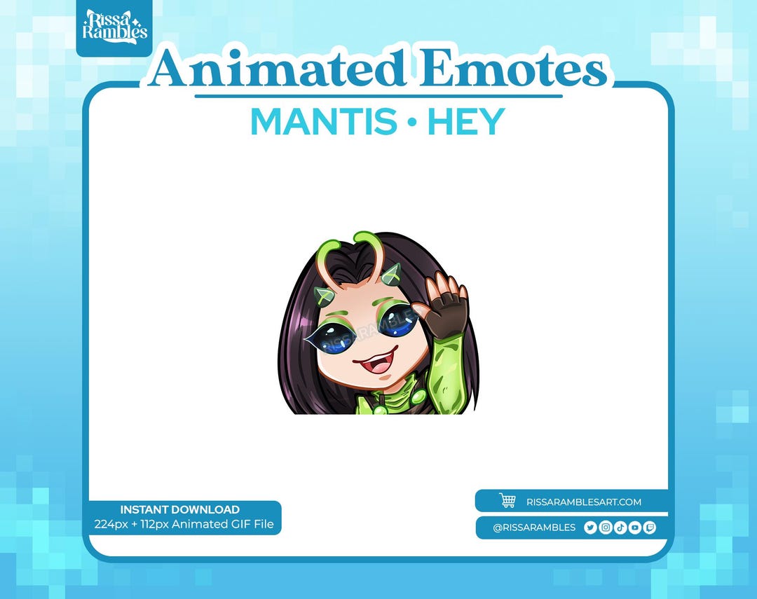 Mantis Hey Emote: Animated Twitch Emotes (digital Download) - Etsy