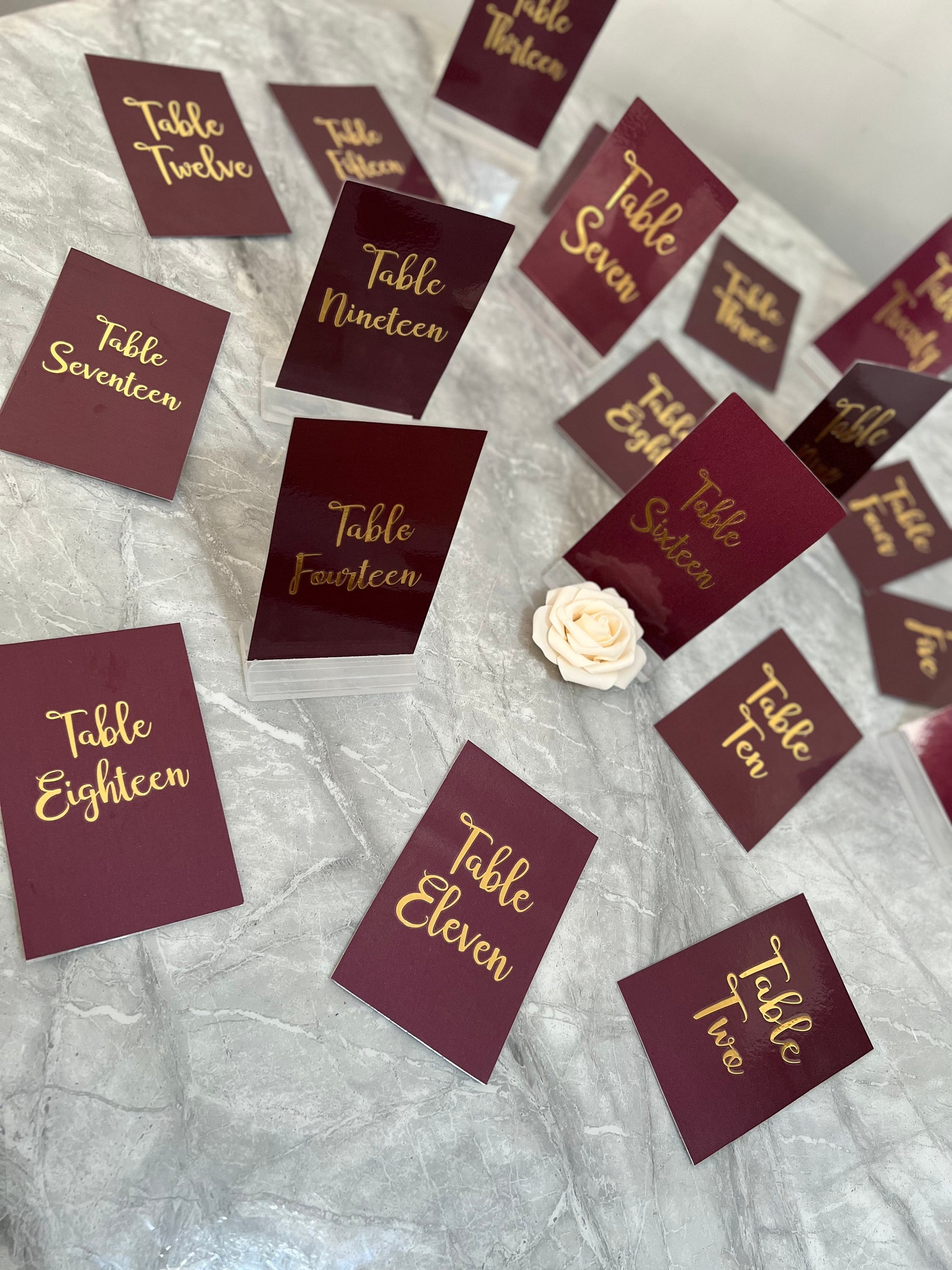 Wedding Table Numbers Card Laminated Vinyl Lettering / Table Decor ...