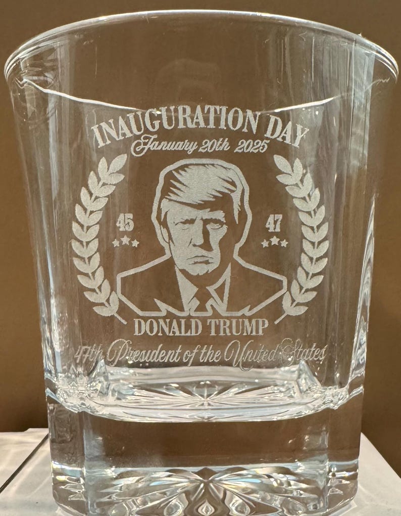 Donald Trump 45*47 Inauguration Whiskey/rocks Glasses. Laser Engraved ...