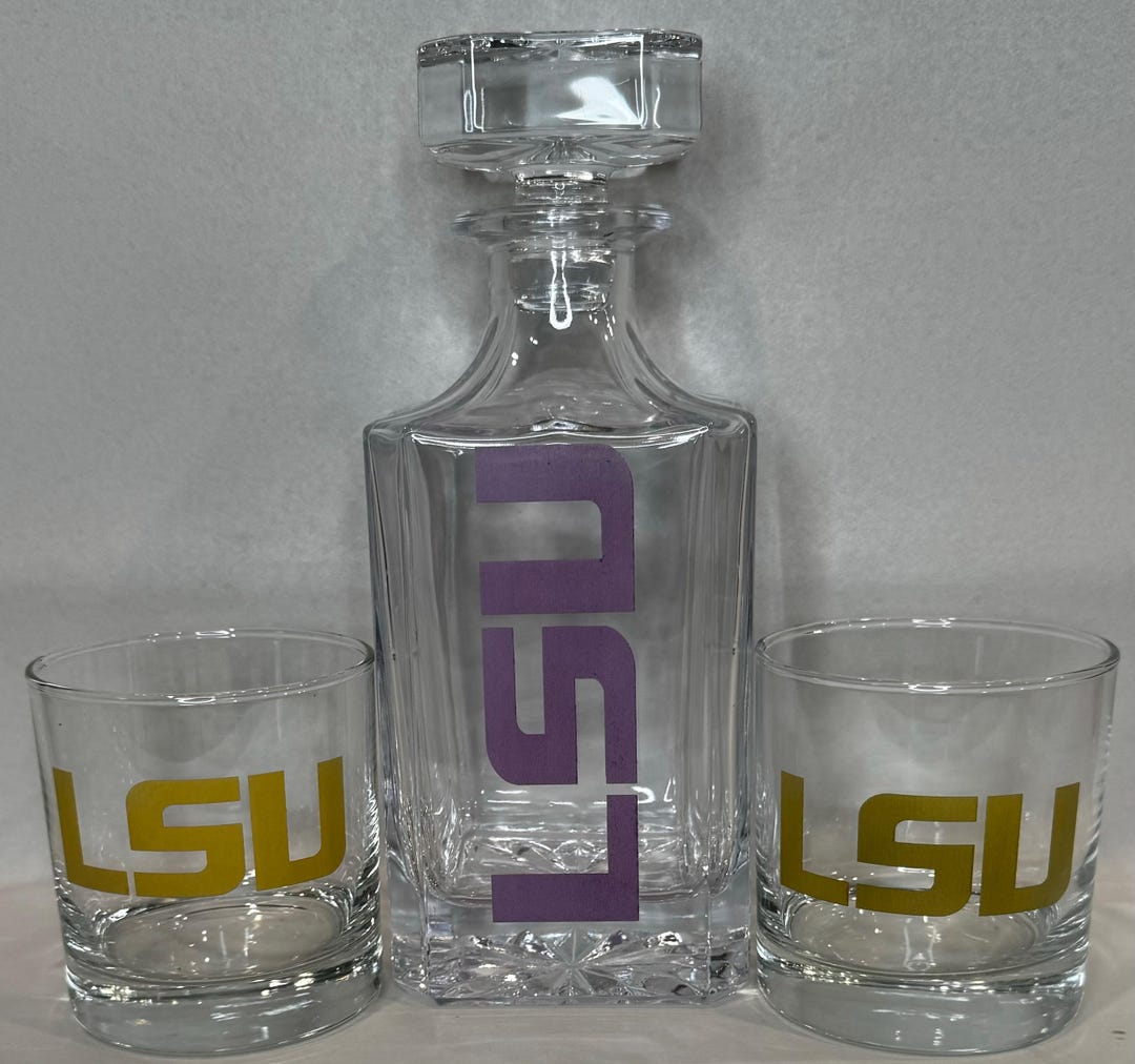 Laser Engraved LSU Whiskey Decanter Set. - Etsy