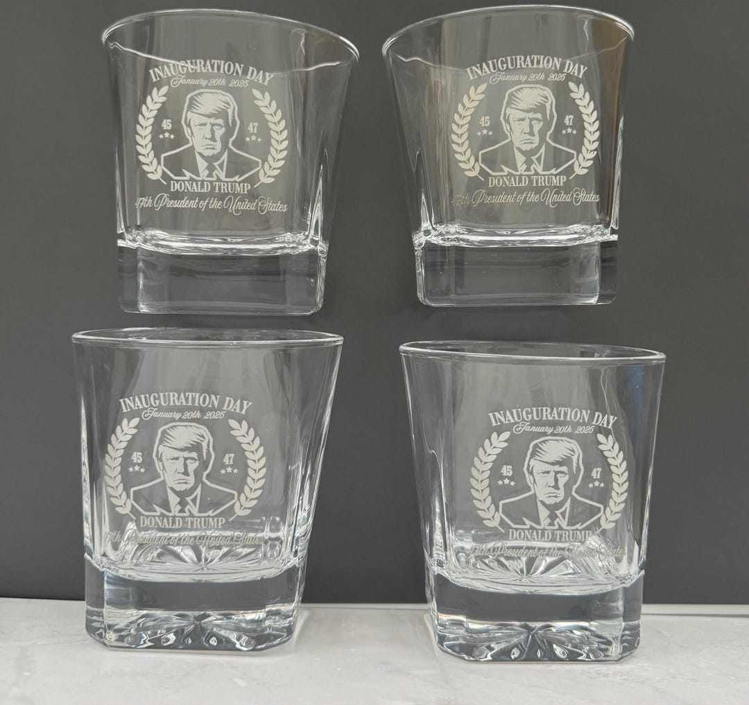 Donald Trump 45*47 Inauguration Whiskey/rocks Glasses. Laser Engraved ...