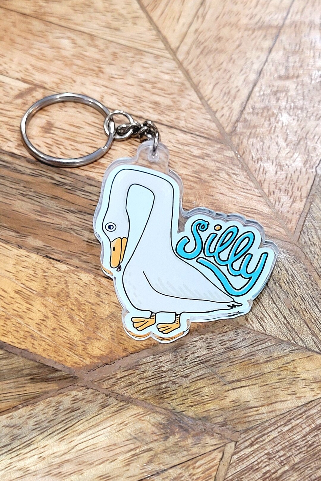 Silly Goose Keyring Funny Keychain for Friends Acrylic - Etsy Canada