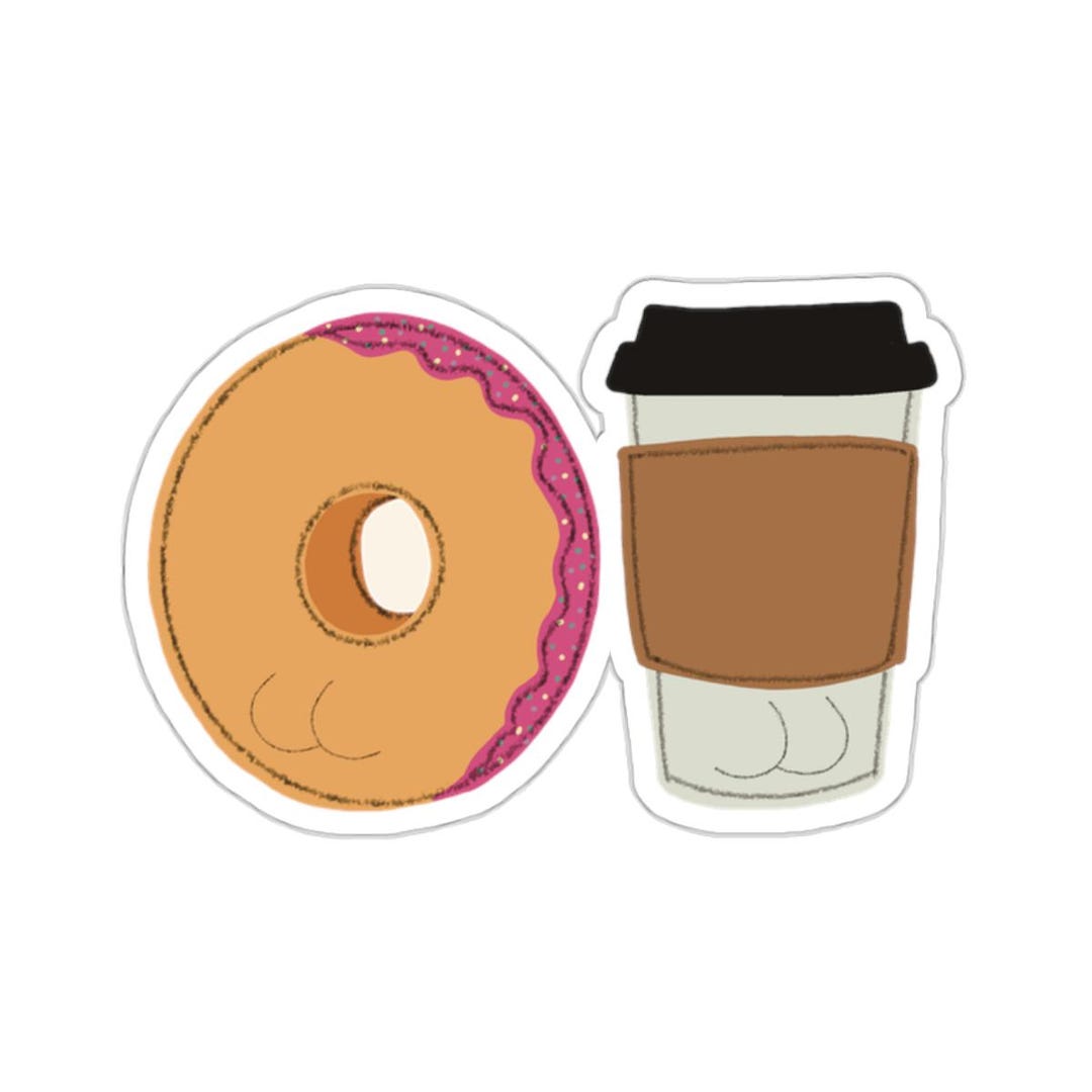 Coffee & Donut Best Friends Kiss-cut Sticker - Etsy