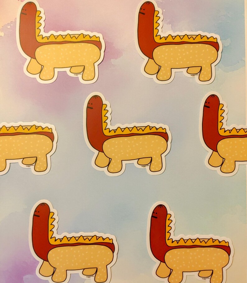 Hot Dogosaurus Funny Hot Dog Dinosaur Vinyl Sticker, Laptop Sticker ...