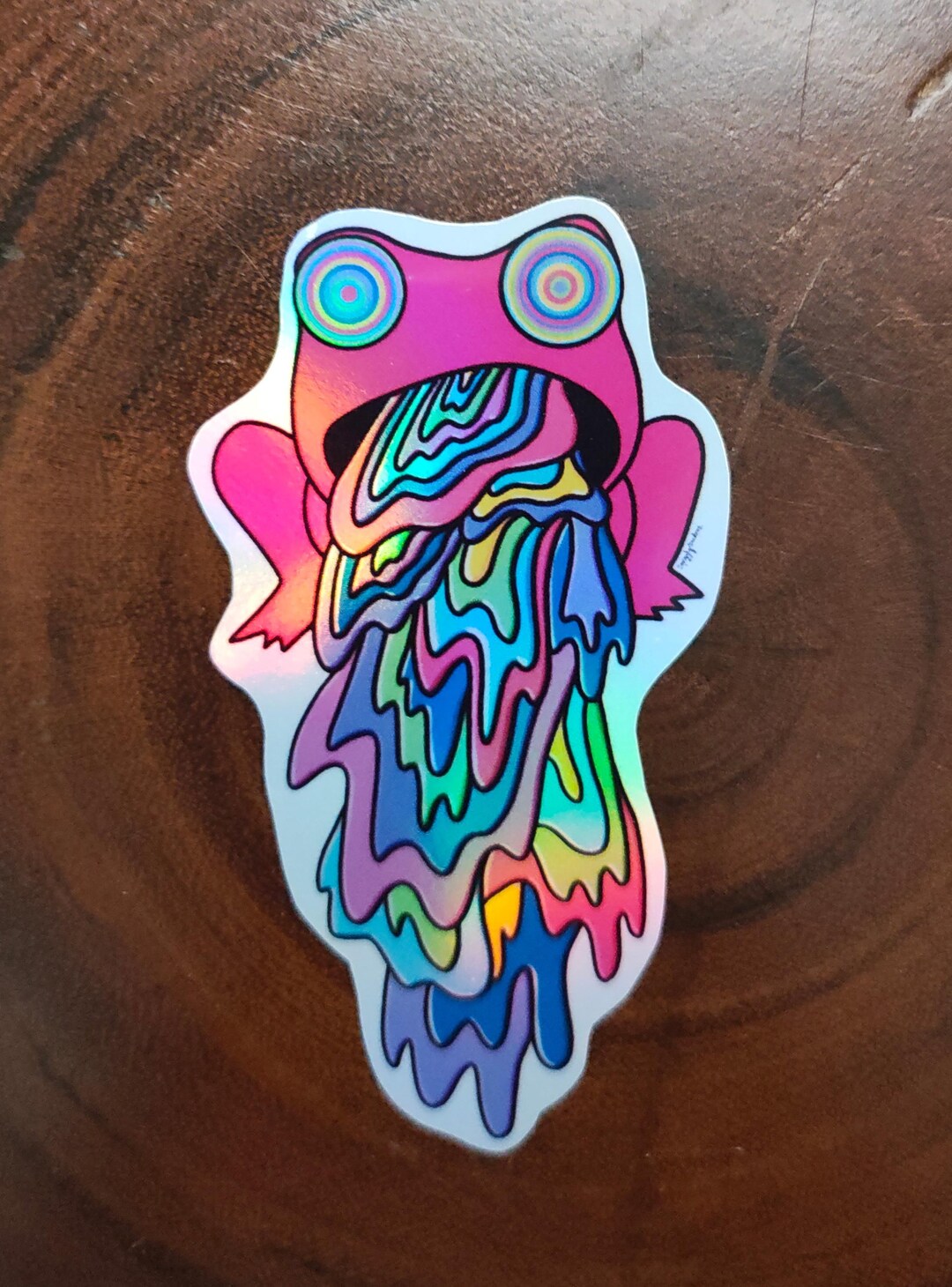 Psychedelic Frog Holographic Sticker-dont Drink the River Water-funny ...