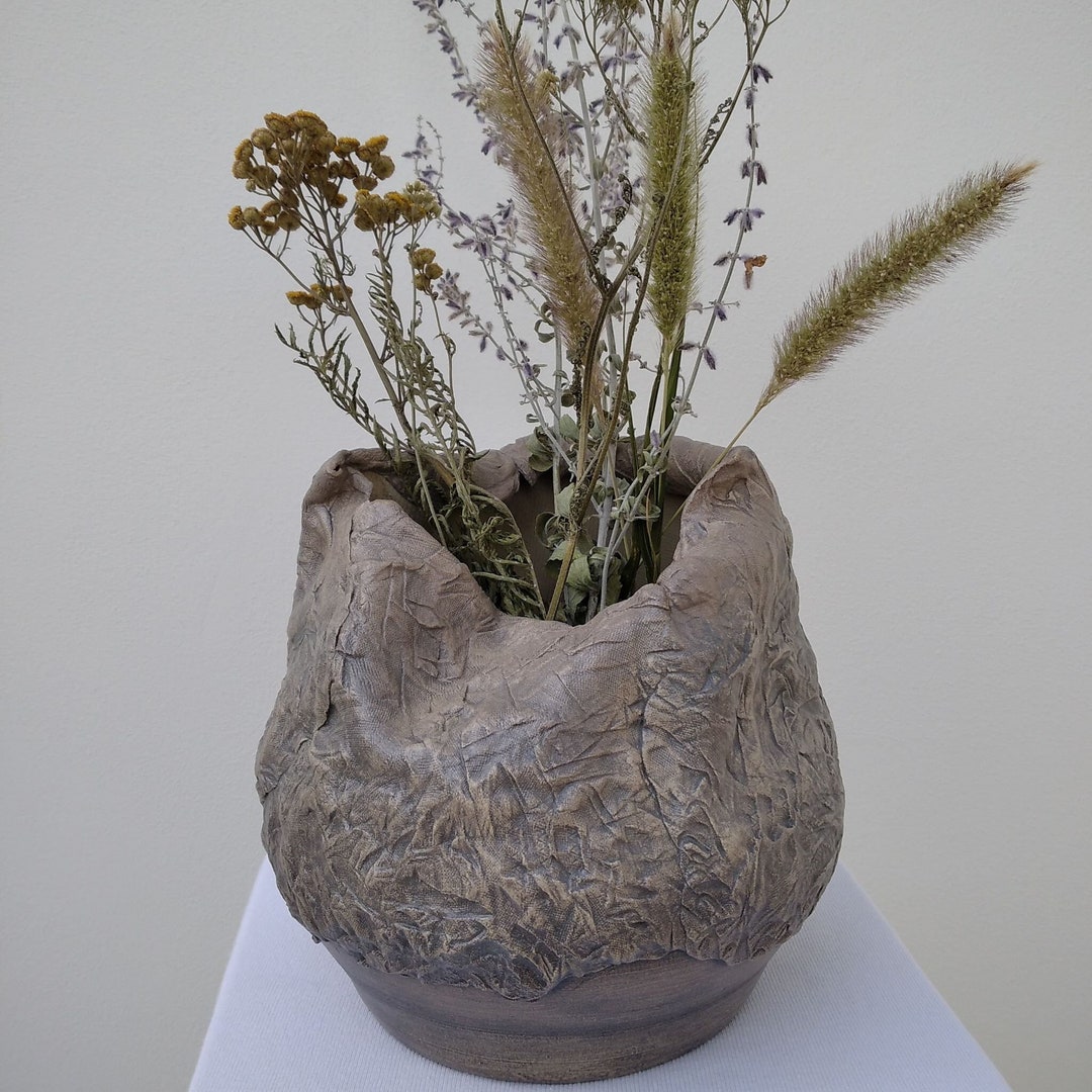 BOHO FLOWER VASE, Stoneware Ceramic, Artisanal Vase, Hand Painted Vase ...