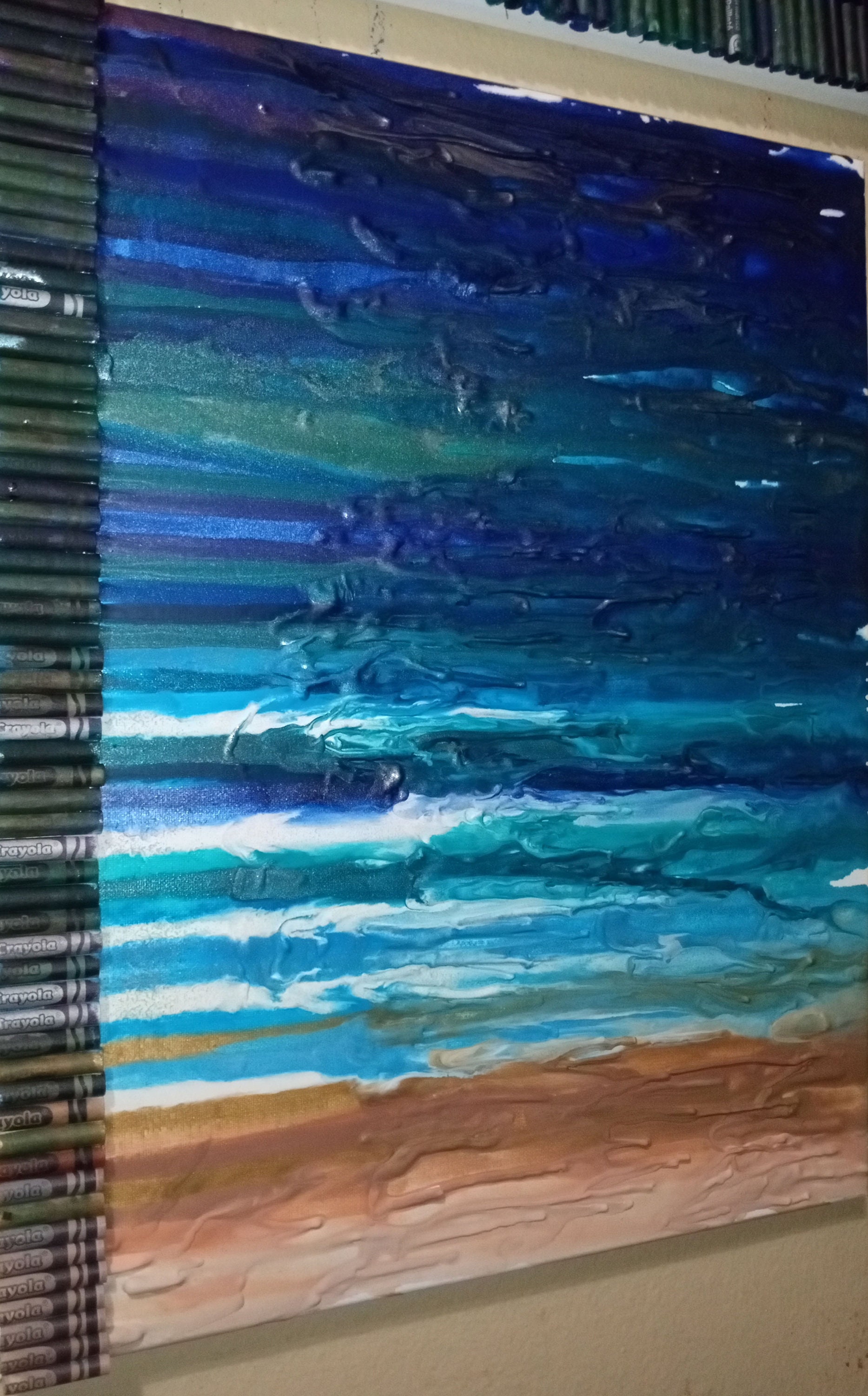 Ocean #1 Melted Crayon Wall Art - Etsy