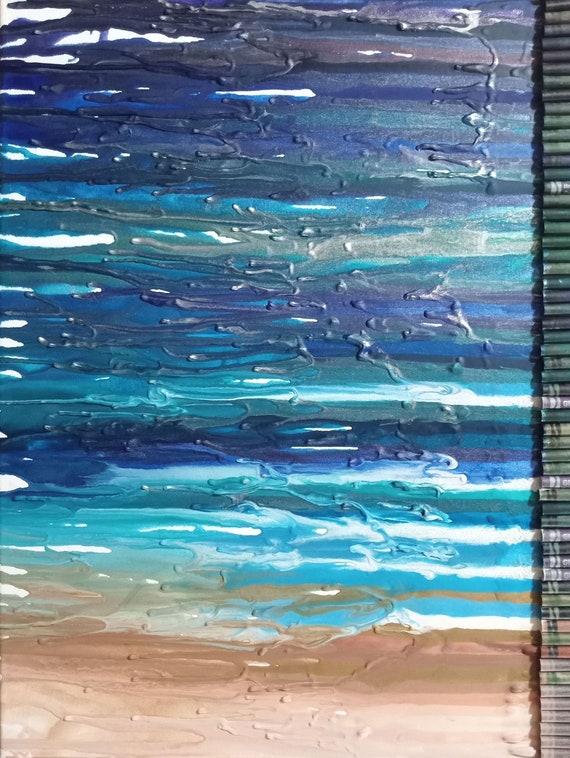 Ocean 2 Melted Crayon Wall Art | Etsy