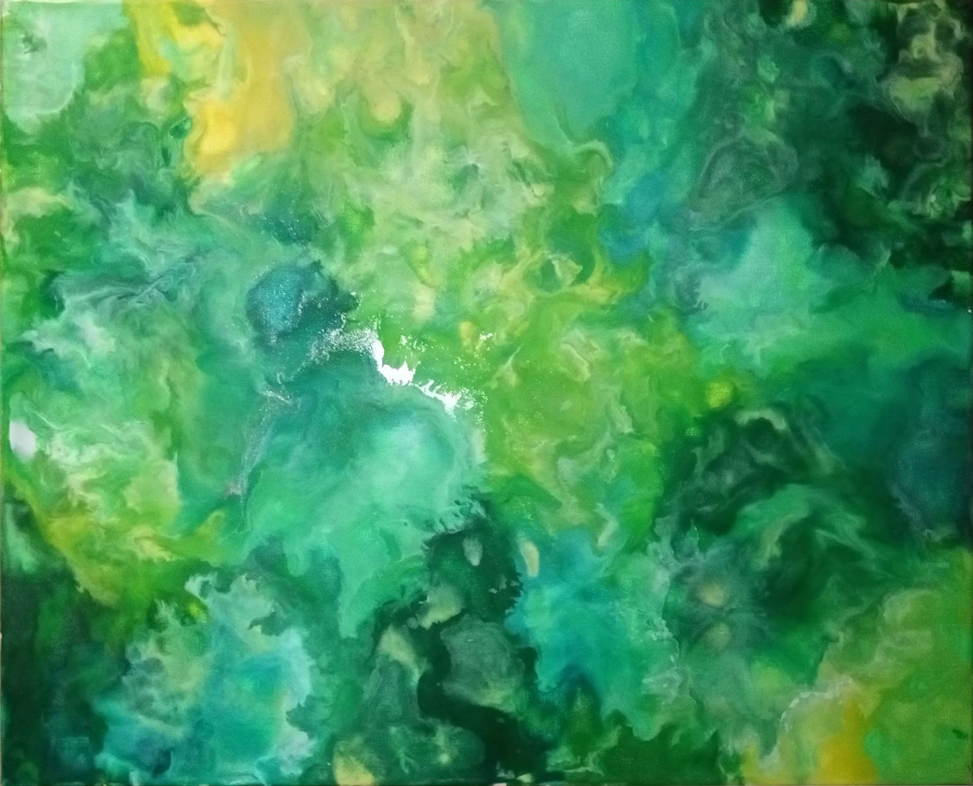 Electric Green Abstract #1 - Etsy