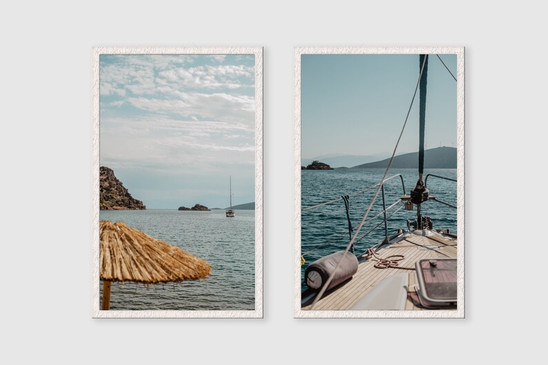 Nautical Printable Set Printable Wall Art Greece Sail Print - Etsy