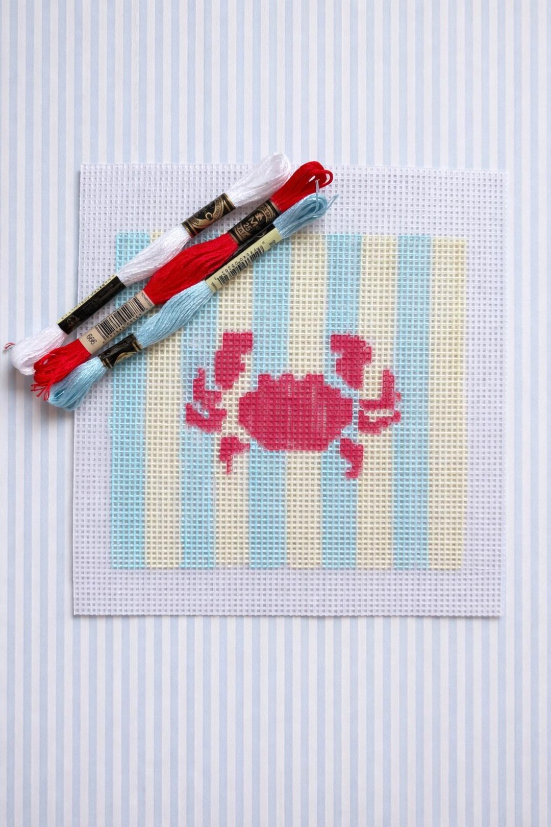 Nautical Crab Needlepoint Kit - Etsy