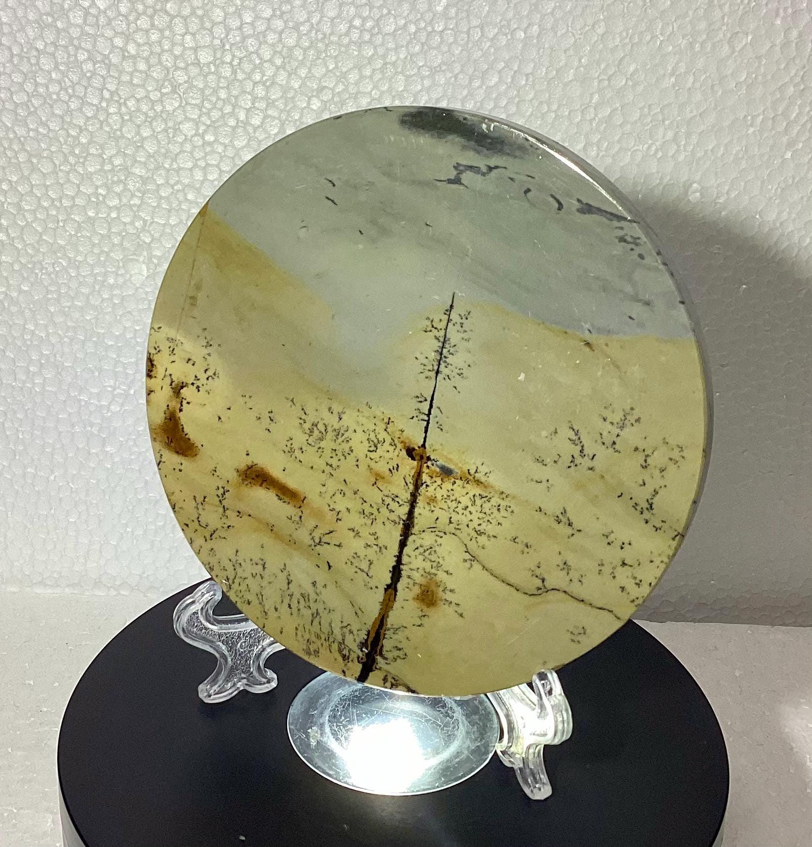 PICTURE JASPER Slab, 4in Diameter, Highly Polished Slab, Free Stand - Etsy