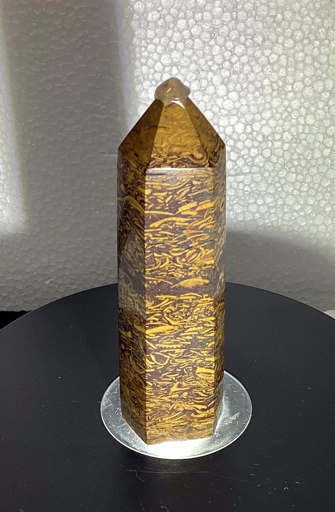 CALLIGRAPHY JASPER CRYSTAL Tower, 3.5in X 1in, Rare, Very Beautiful - Etsy
