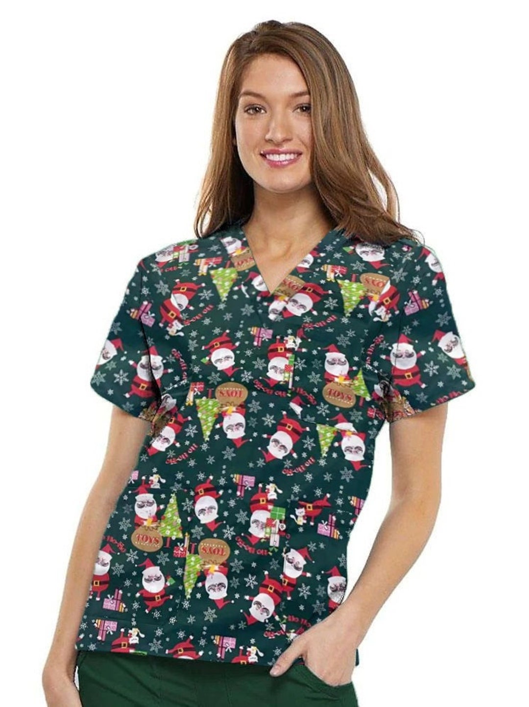 Christmas Printed Scrubs Unisex. Cotton. Fun and Festive Perfect for ...