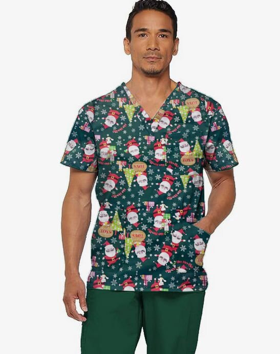 Christmas Printed Scrubs Unisex. Cotton. Fun and Festive Perfect for ...